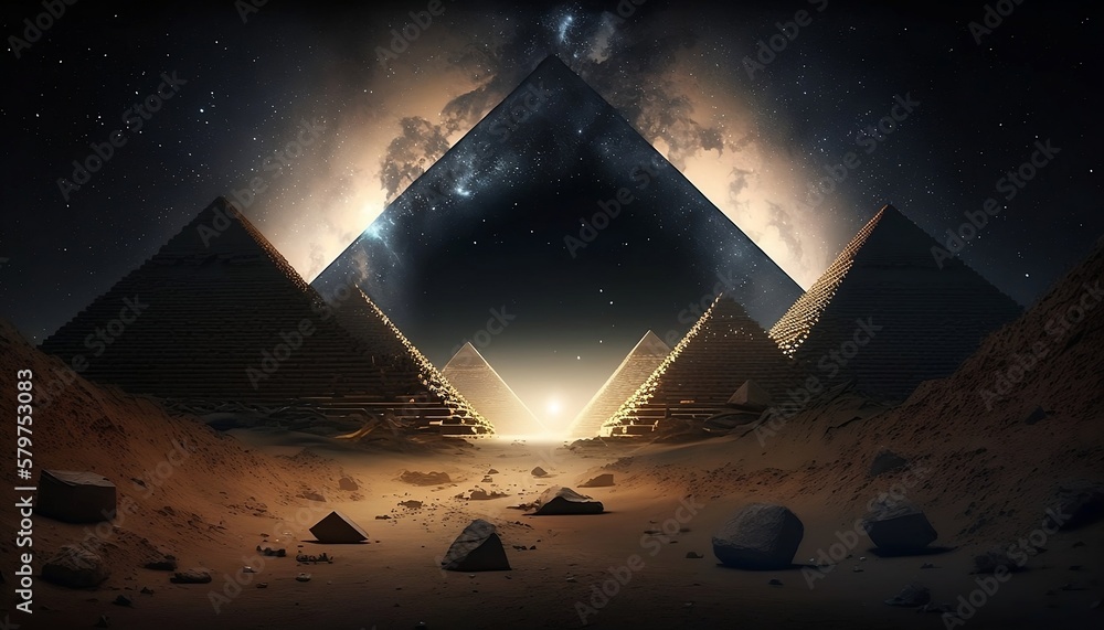 pyramid of light | Egyptian pyramids Stock Photo | Adobe Stock