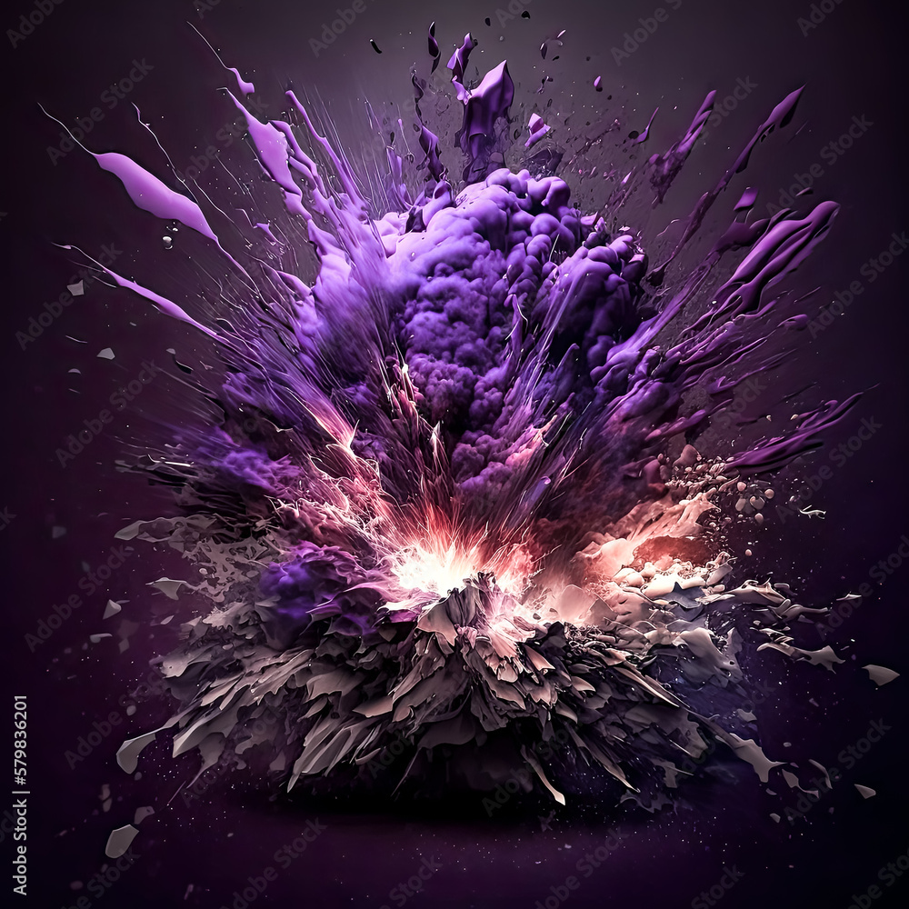 Purple explosion created by generative ai captivates onlookers with its ...
