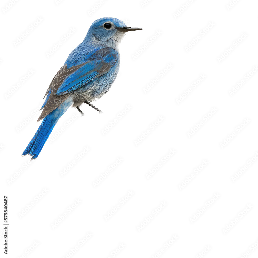 isolated northern blue bird on a perch illustration, spring ...
