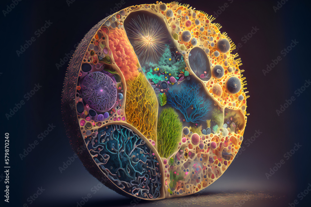 Schematic View of a Cell, Microbial Ecology in Understanding Bacteria ...