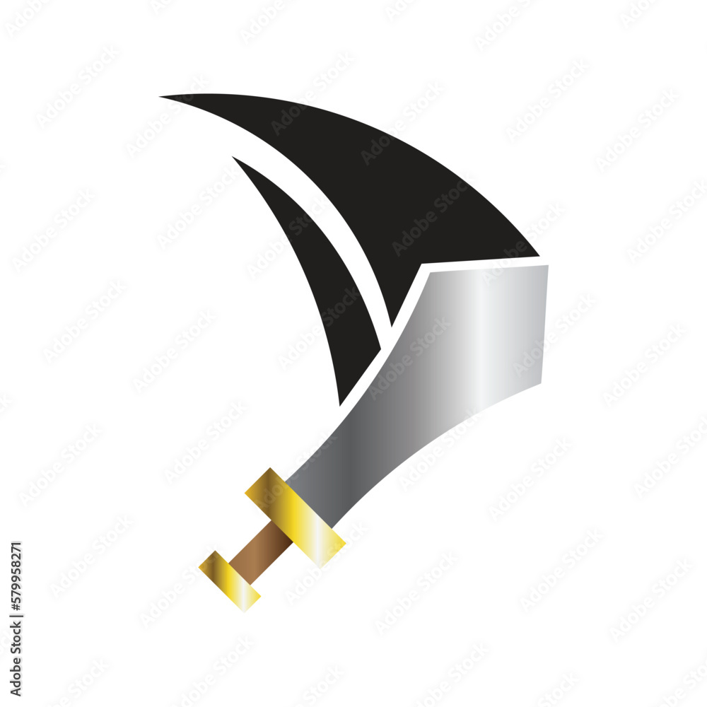 set of medieval sword vector, logo, icon, isolated on white background ...