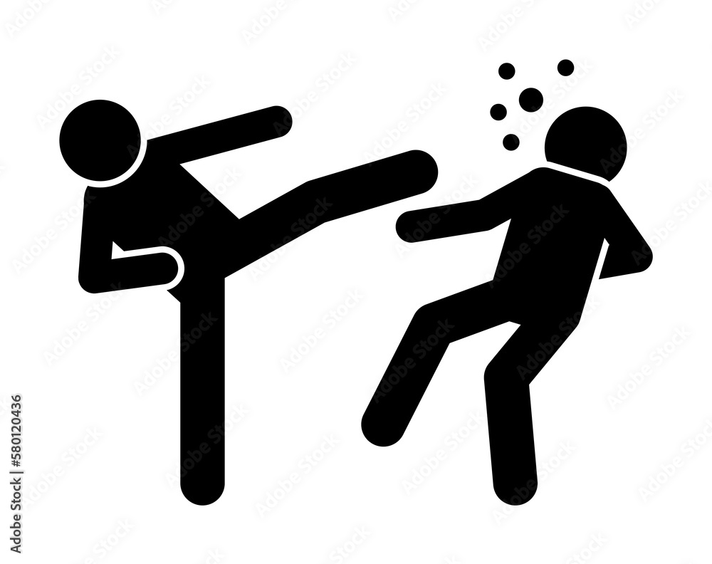 Blood kick men icon. Simple pictogram of fighting icons for ui and ux ...