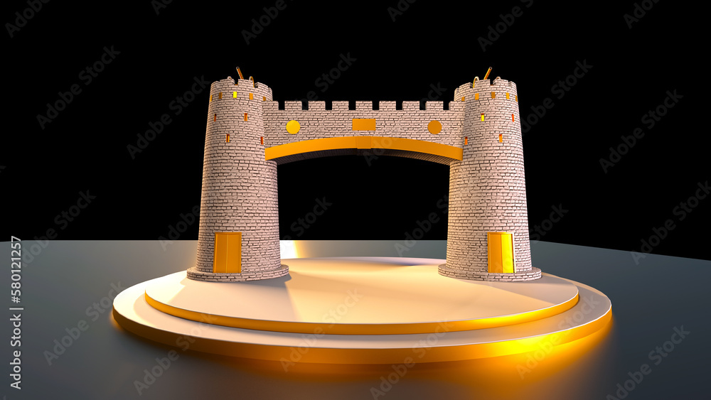 Khyber Pass, Khyber Pakhtunkhwa, Peshawar Monument. Front view of ...