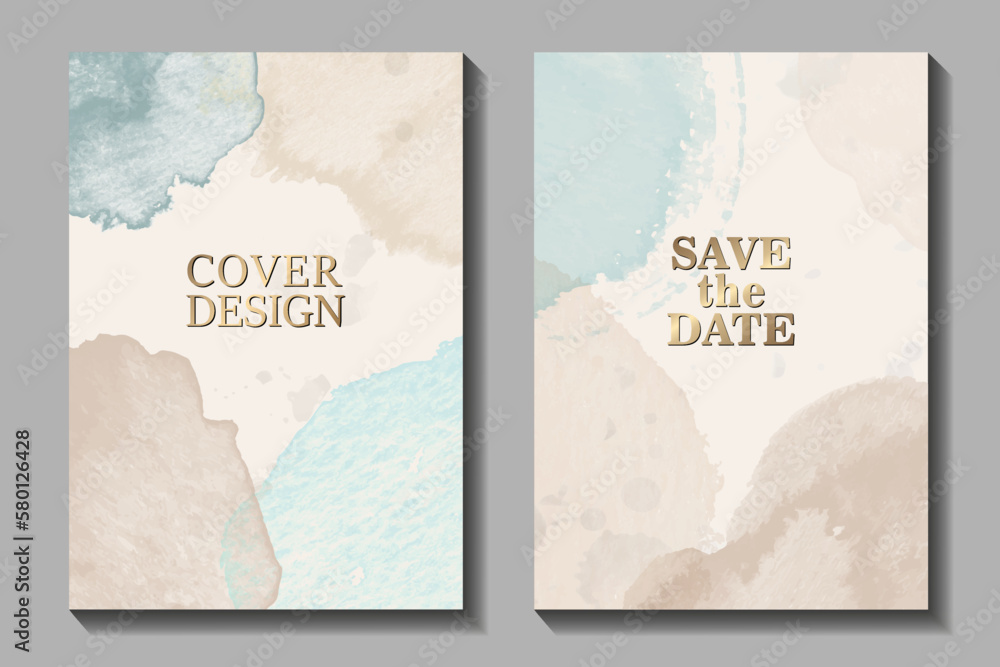 Pastel color watercolor vector art background. Hand drawn set ...