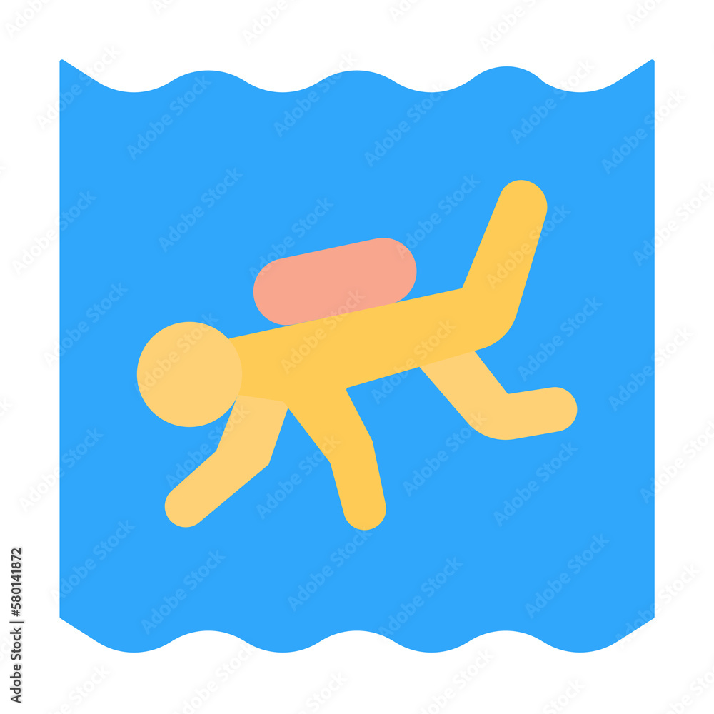 Scuba diving, ocean icon. Simple color elements of saving marine icons ... Scuba diving, ocean icon. Simple color elements of saving marine icons ...