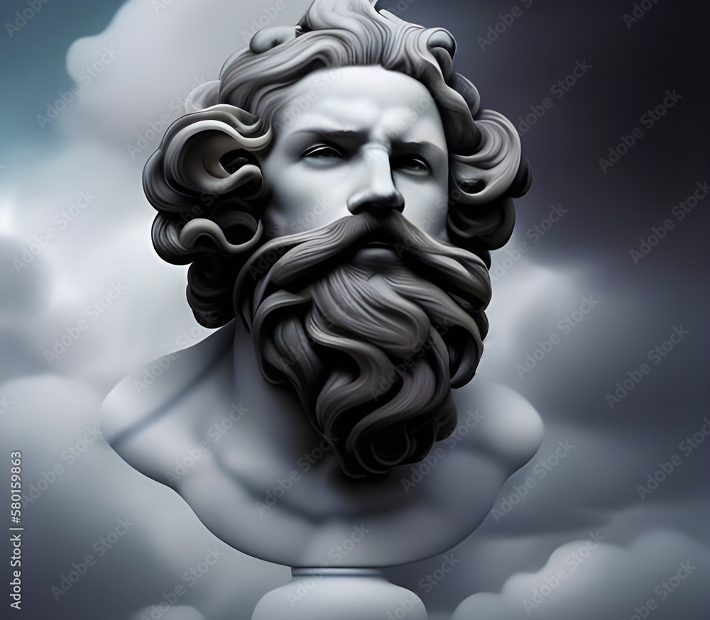 Stock-Illustration „Generative AI image featuring a chiseled white ...