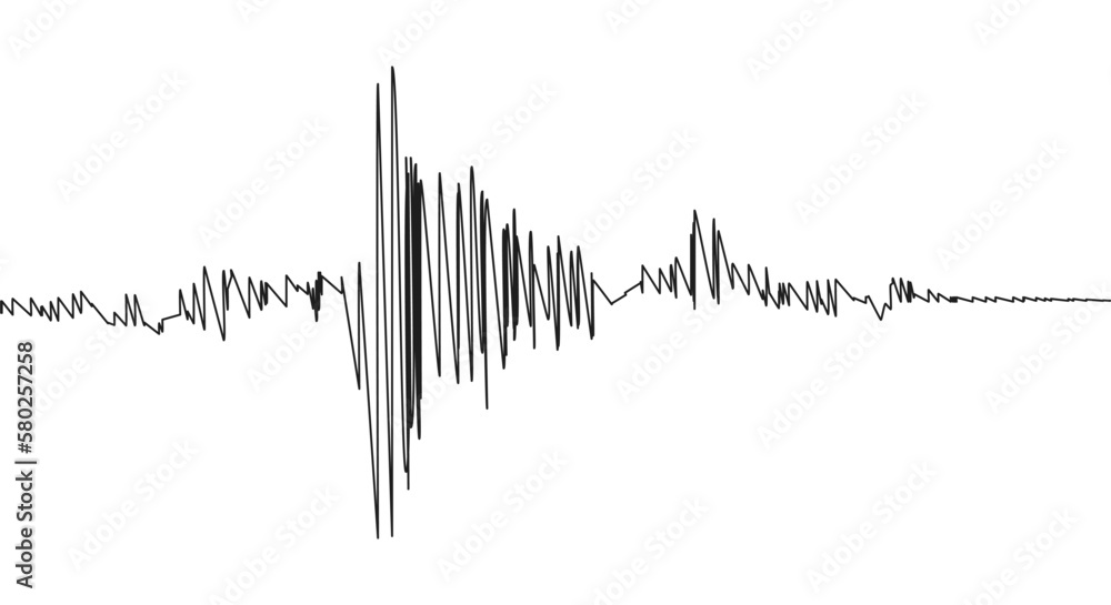 Seismogram of seismic activity or black lie detector record on white ...