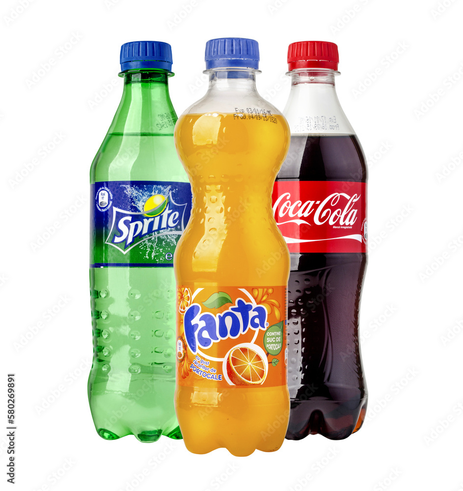 bottle Of Coca-Cola, Fanta, Sprite Isolated Stock Photo | Adobe Stock