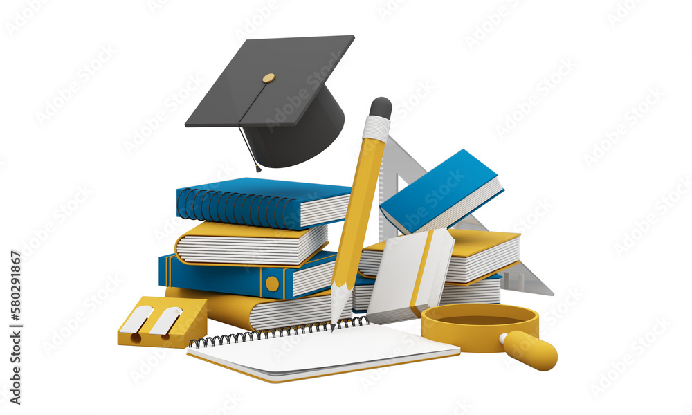 back to school concept and degree achievements from education. Minimal ...