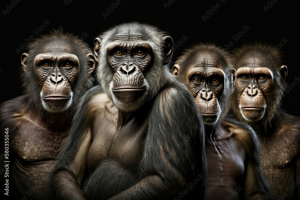 Ilustración de Stock The Roots of Humanity: Australopithecus Afarensis ...