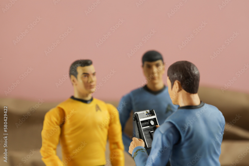 NEW YORK USA, JUNE 30 2018: Recreation of a scene from Star Trek ...