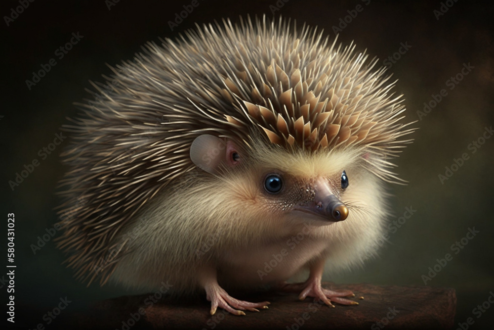 Bald hedgehog Generative AI Stock Illustration | Adobe Stock