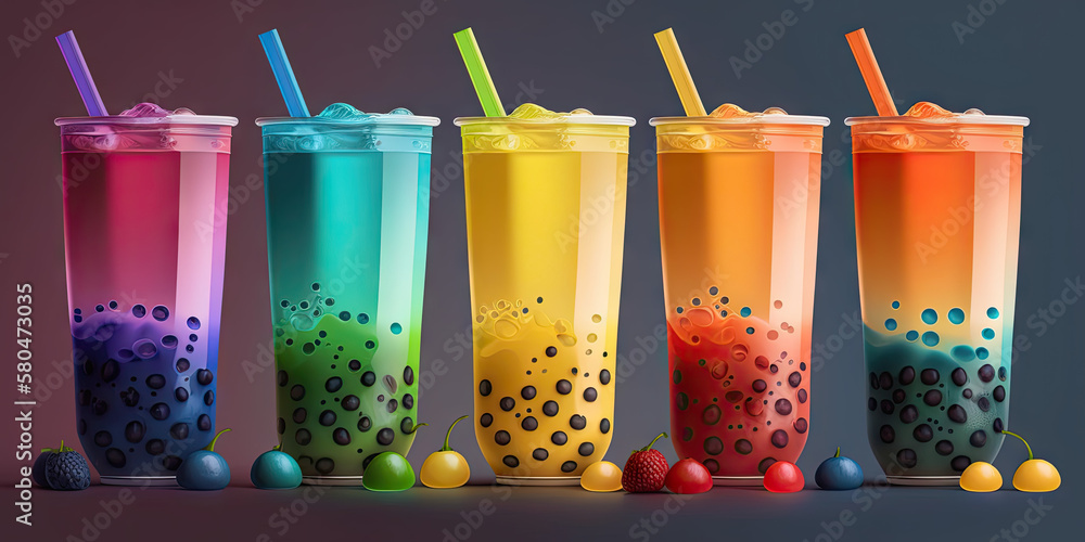 Delicious bubble tea created with Generative AI technology Stock ...