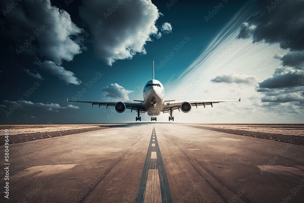Clear blue sky and fluffy white clouds provide a perfect backdrop for a ...