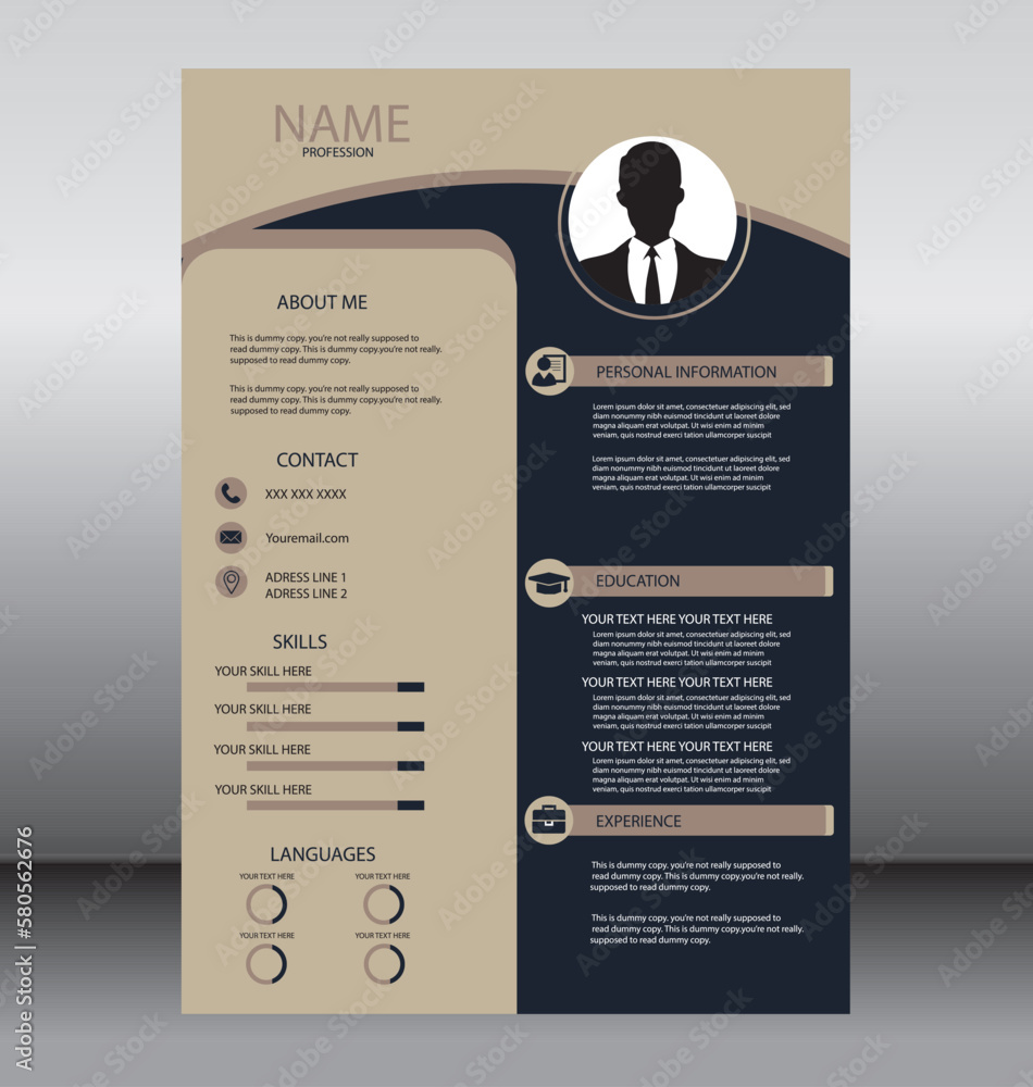 cv template design Stock Vector | Adobe Stock