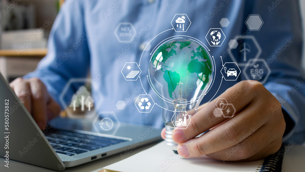 ESG environmental and Innovation through inspiration ideas concept ...