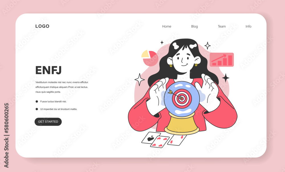 ENFJ MBTI type. Character with the extraverted, intuitive, feeling Stock Vector | Adobe Stock