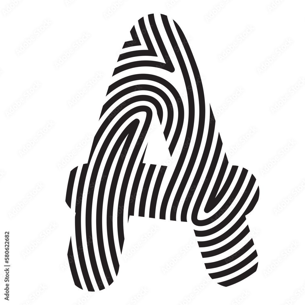 Handwritten Letter A Aesthetic Word Alphabet Fingerprint Cute Abstract ...