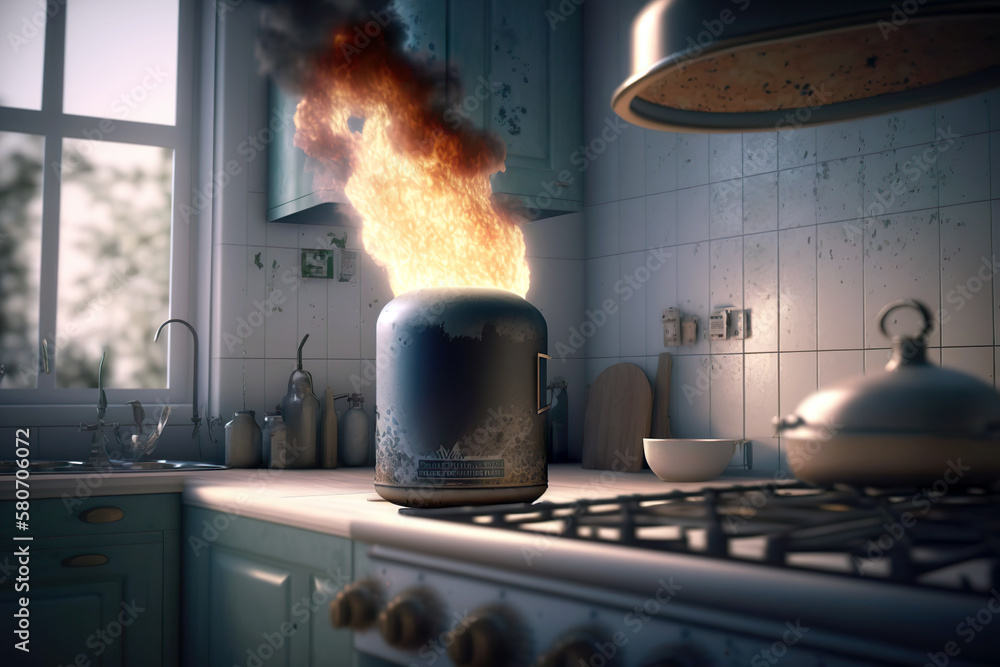 Improper use of a gas cylinder can cause an explosion. A household gas ...