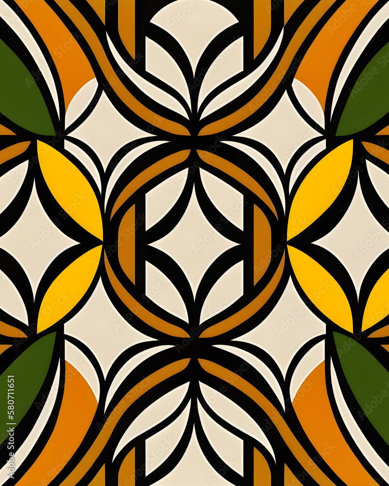 Abstract painting concept. Colorful art of an African tile texture ...