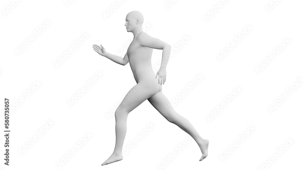 Beautiful young man posing, isolated on white background. 3d ...