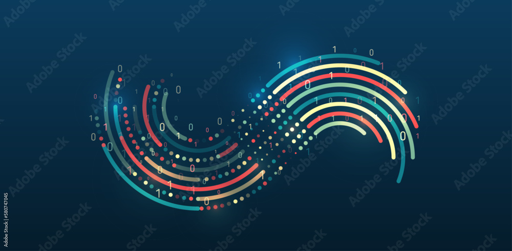 Image Vectorielle Stock Visualization Of A Large Amount Of Data Abstract Transformation Of