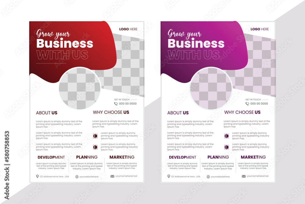 เวกเตอร์ Stock Corporate business flyer template design set,vector ...