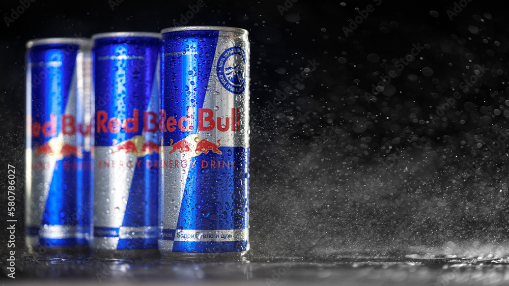 Aluminium can of Red Bull Energy drink Sugarfree. Red Bull is the most ...