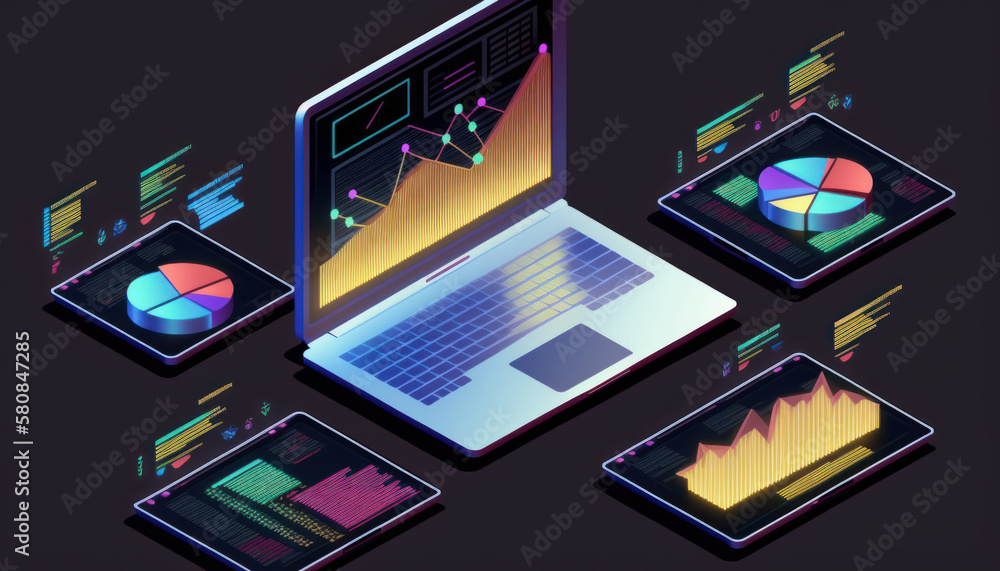 Concept for business analytics with metrics and KPIs Data analysis and ...
