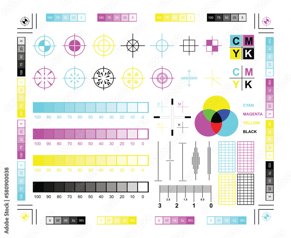 rgb and cmyk mixing diagram colored Stock Vector | Adobe Stock