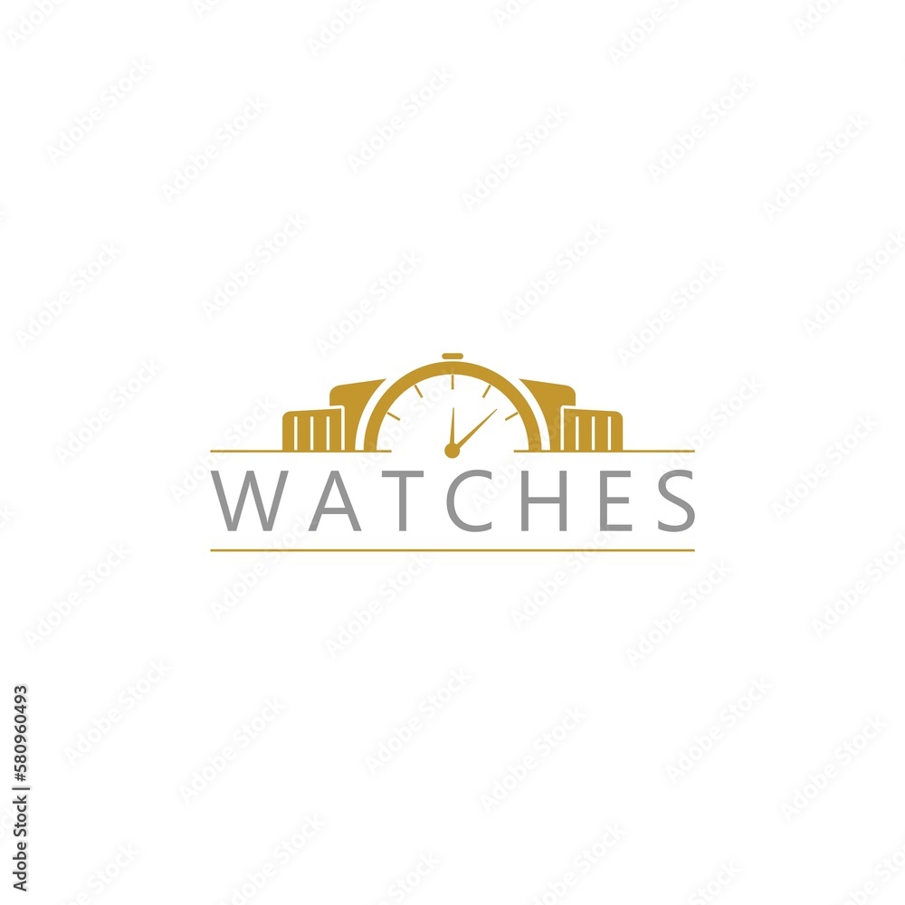 Watches frame logo design template isolated on white background Stock ...