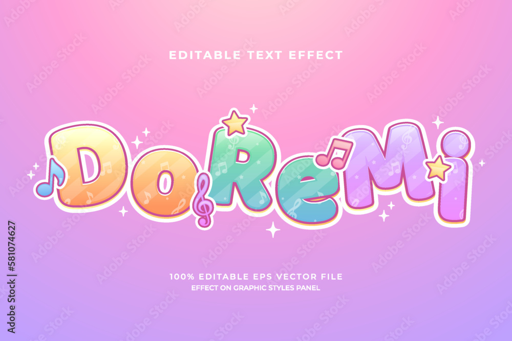 decorative music editable text effect vector design Stock Vector ...