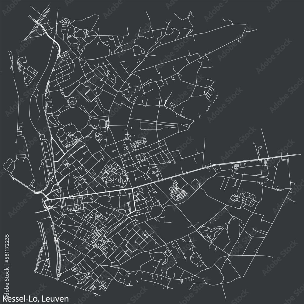 Vector de Stock Detailed hand-drawn navigational urban street roads map ...