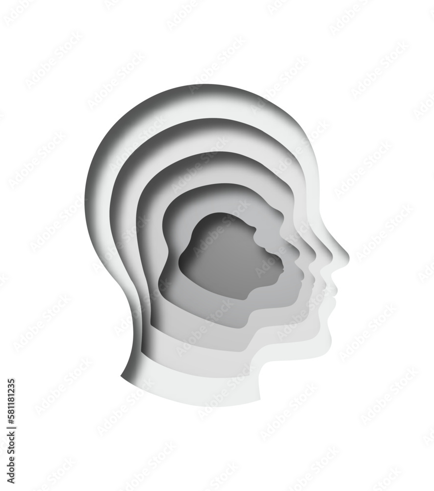 Vector de Stock Papercut human man evolution illustration concept ...