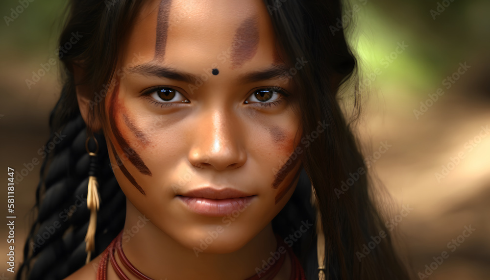 Hermosa Mujer del amazonas, Poder y Belleza de la Cultura Indigena del ...