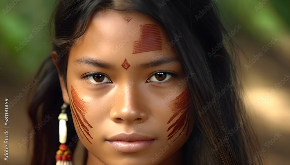 Hermosa Mujer del amazonas, Poder y Belleza de la Cultura Indigena del ...