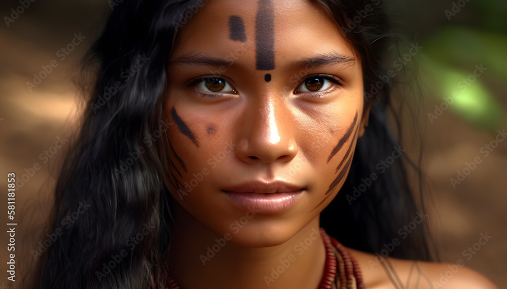 Hermosa Mujer del amazonas, Poder y Belleza de la Cultura Indigena del ...