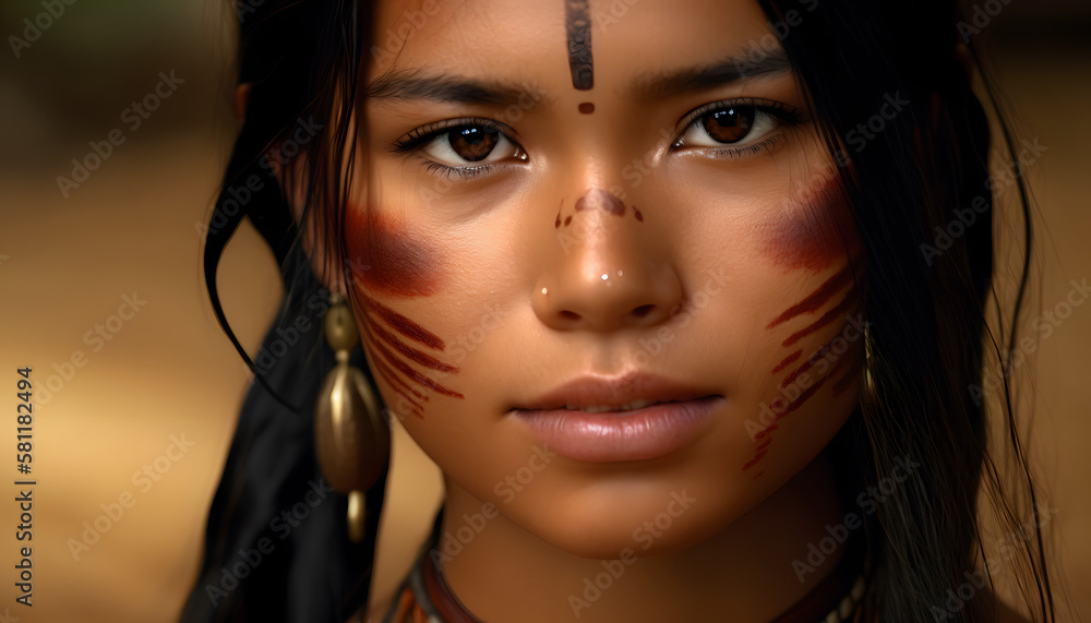 Hermosa Mujer del amazonas, Poder y Belleza de la Cultura Indigena del ...