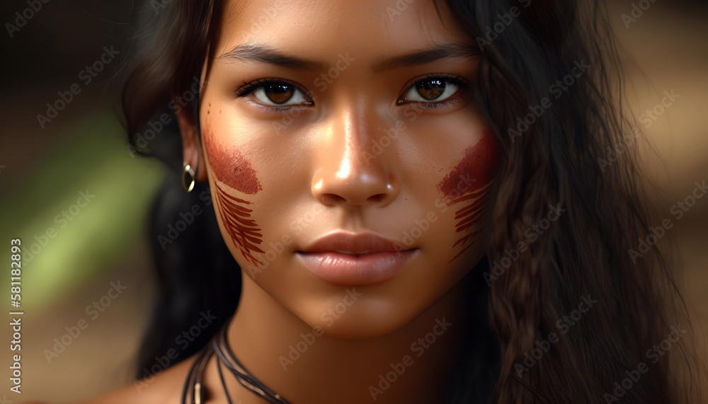 Hermosa Mujer del amazonas, Poder y Belleza de la Cultura Indigena del ...