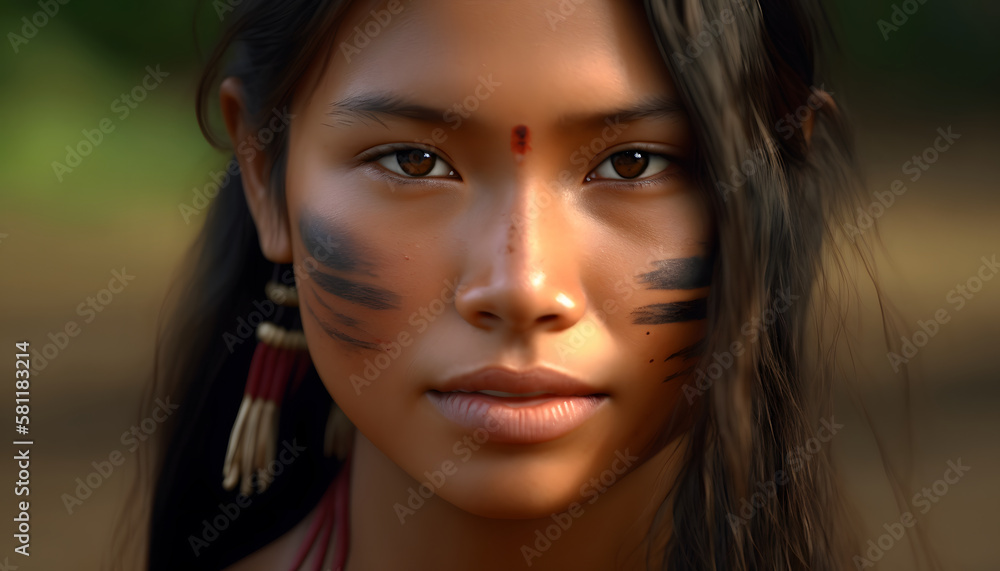 Hermosa Mujer del amazonas, Poder y Belleza de la Cultura Indigena del ...