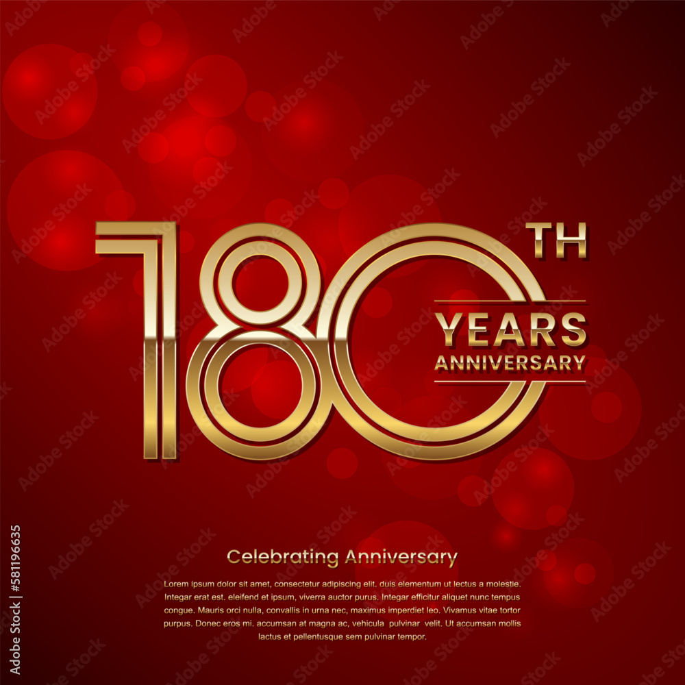 180 year anniversary. Anniversary logo design with double line concept ...