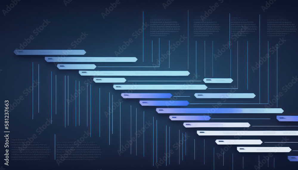 Dark blue-themed project management template with Gantt chart planning ...