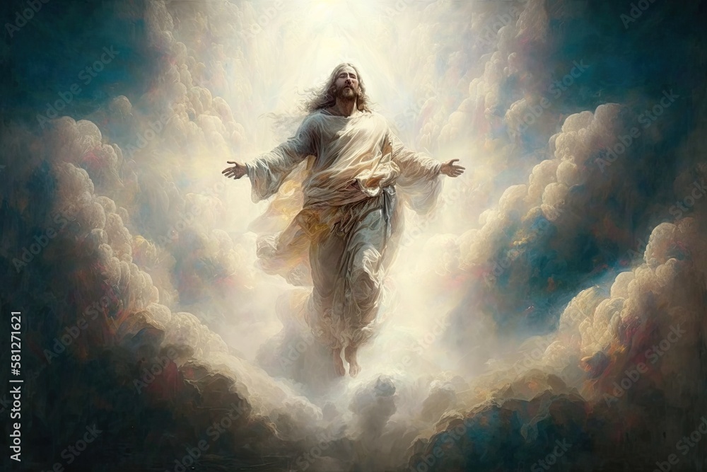 Ilustración de Stock The Glorious Ascension of Jesus Christ: Rising ...