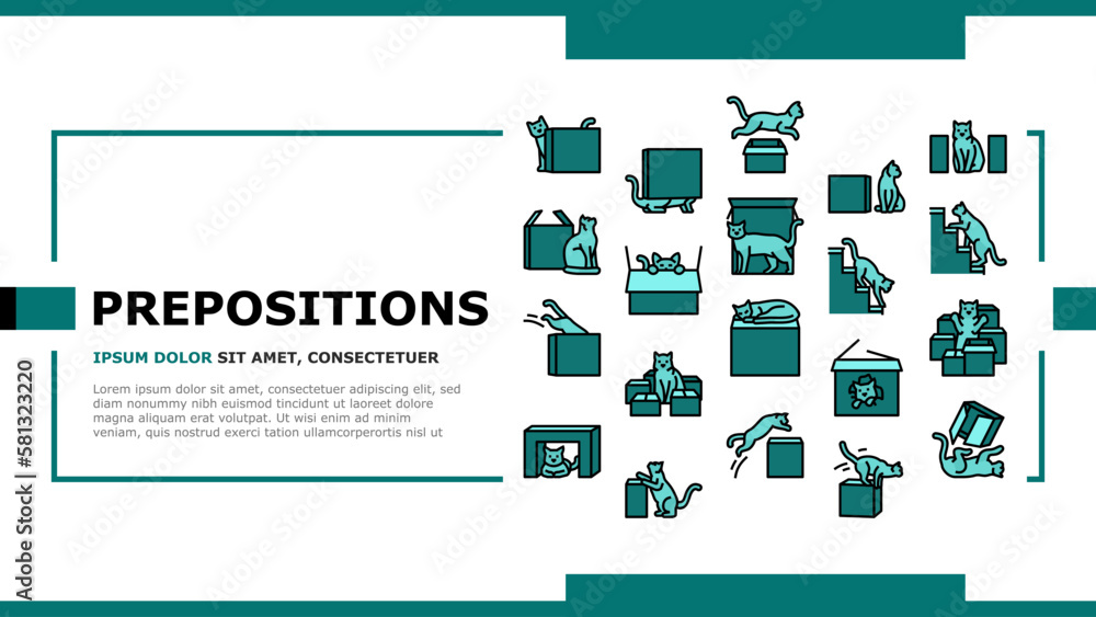 preposition english language landing header vector Stock Vector | Adobe ...