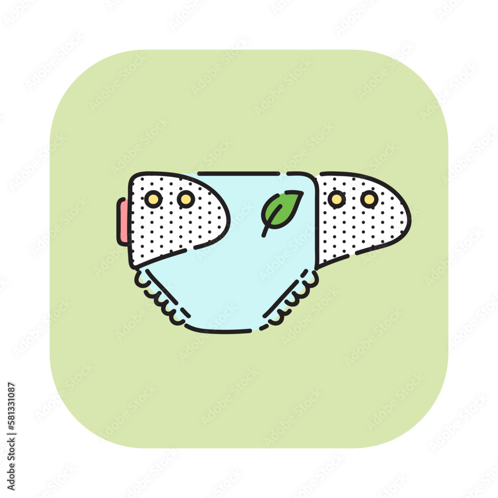 Zero waste ecology reusable diaper icon. Recycle natural eco friendly ...