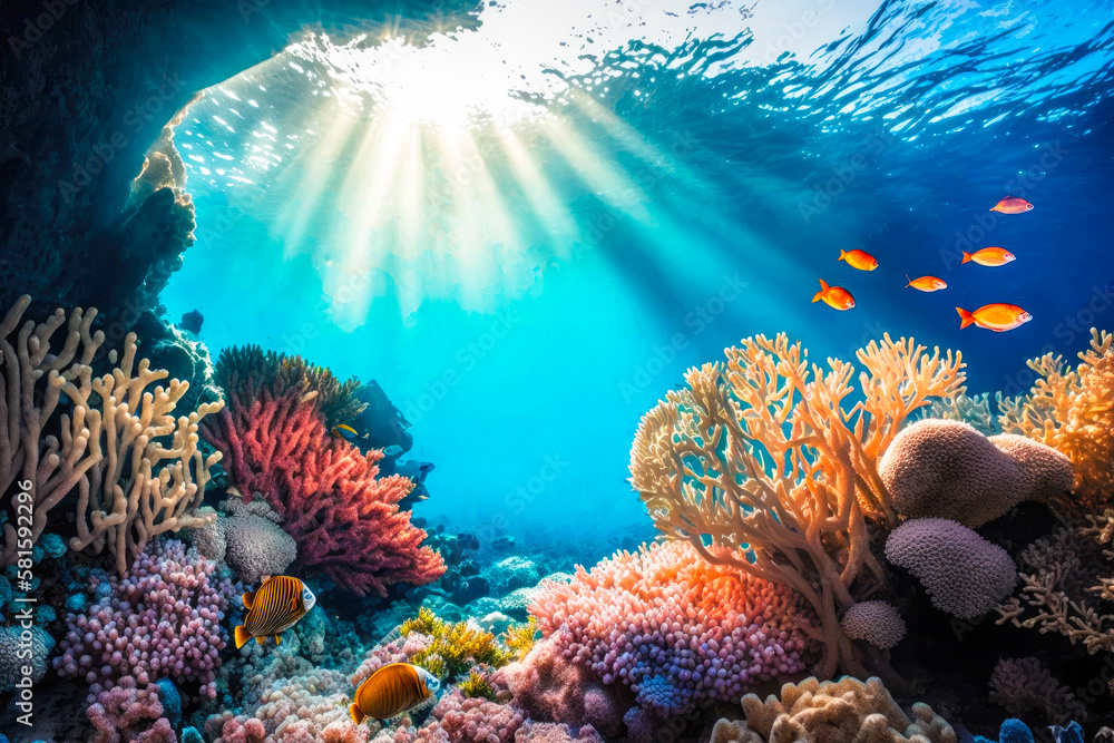 The vibrant coral reefs and tropical fish of the Great Barrier Reef ...
