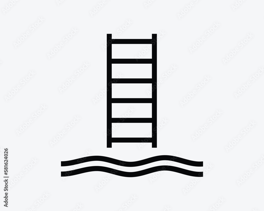 Embarkation Pilot Ladder Stairs Up Down Water Vessel Boat Black White ...