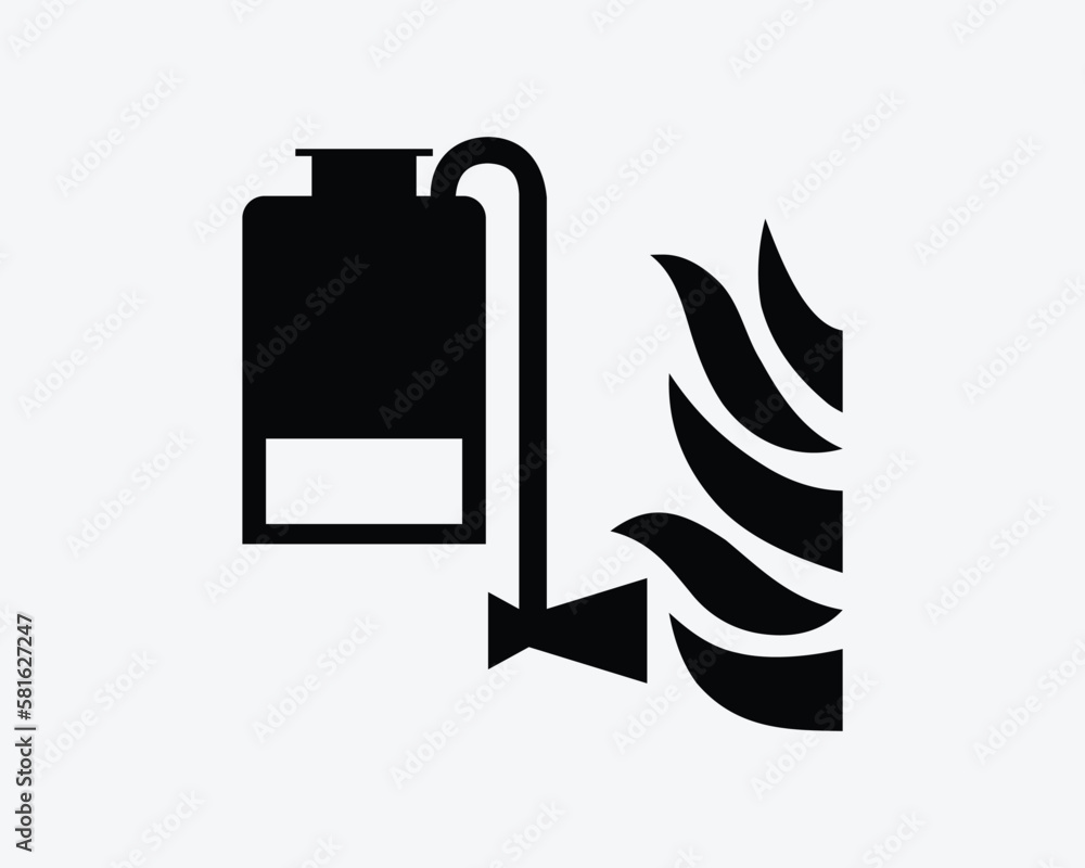 Portable Foam Applicator Fire Extinguisher Suppression Black White ...