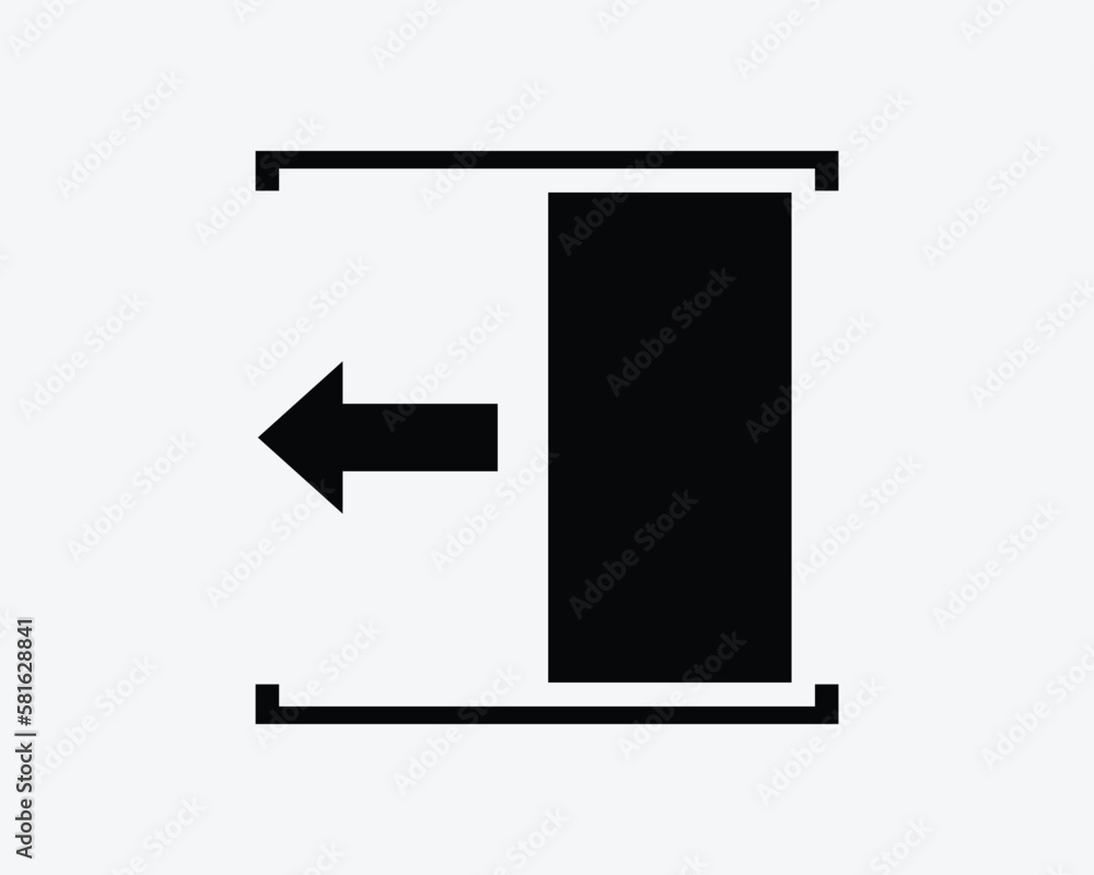 Sliding Door Open Left Side Slide Exit Path Signage Black White ...