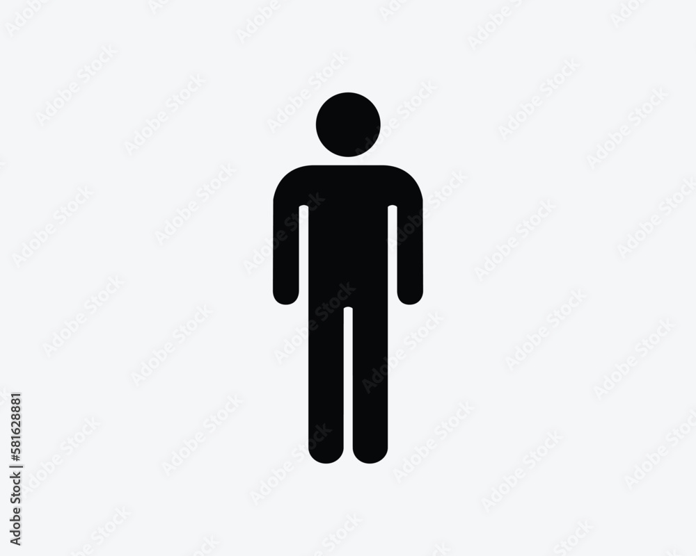 Stock-Vektorgrafik „Stick Figure Man Person Stand Standing Single ...